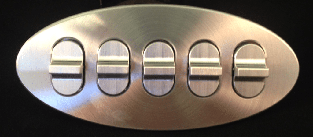 Custom "Vintage" 5 Billet Toggle Switch Panel | Shop a Custom Oval ...